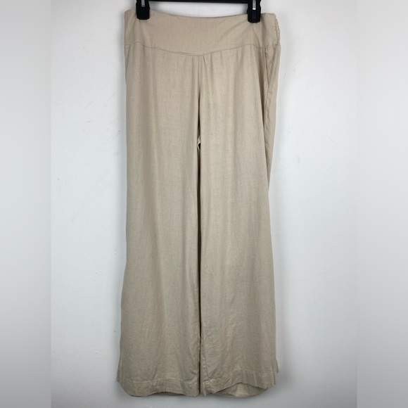 Cato | Pants & Jumpsuits | Cato Size 416w Womens Beige Linen Blend High ...